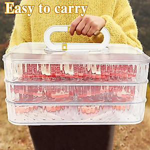Haawooky 3 Layer Deli Meat Container with Lid,Lunch Meat Container for Refrigerator Organizing,Food Storage Container for Vegetables,Fruit,Bacon,Meat,Cheese
