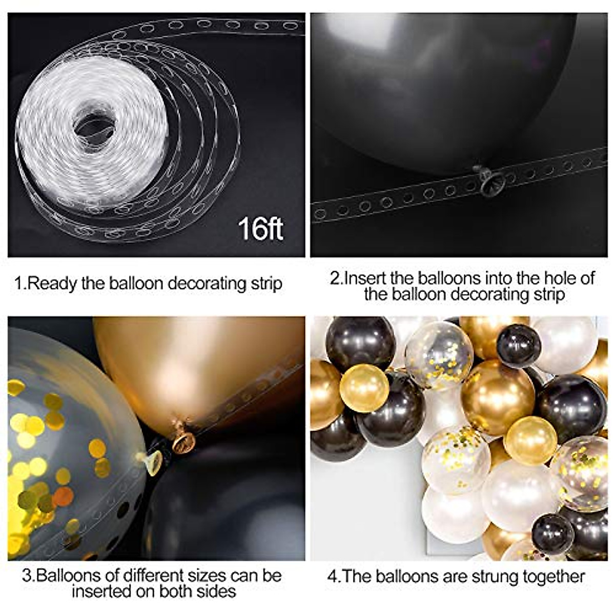 Kauayurk 50th Birthday Banner Backdrop with Balloon Garland Arch Decorations - Gold Extra Large Cheers to 50 Years Birthday Party Photo Booth Background and Balloon Garland Supplies