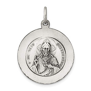 Sterling Silver Antiqued Queen of the Holy Scapular Medal QQC3511