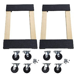 2 Set Furniture Dolly Versatile Rugged Rustproof Carpeted Top Hardwood Moving Dolly for Transporting Appliances Goods