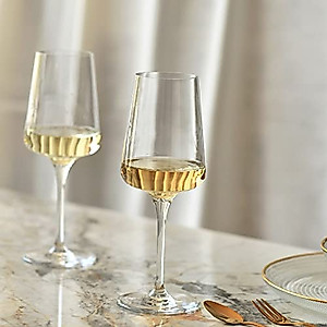 Krosno white and sparkling wine glasses | 6 pieces set | 13.52 oz | Infinity Collection | Elegant | Crystal Glass | Lead-free glass | Perfect for Homes, Restaurants and Receptions | Dishwasher Safe