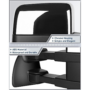 ECCPP F150 Towing Mirrors, A Pair of Exterior Automotive Mirrors fit 2004-2014 for Ford for F-150 with Auxiliary/Puddle Lights Signal Indicator and Power Operation Heated Chrome Housing