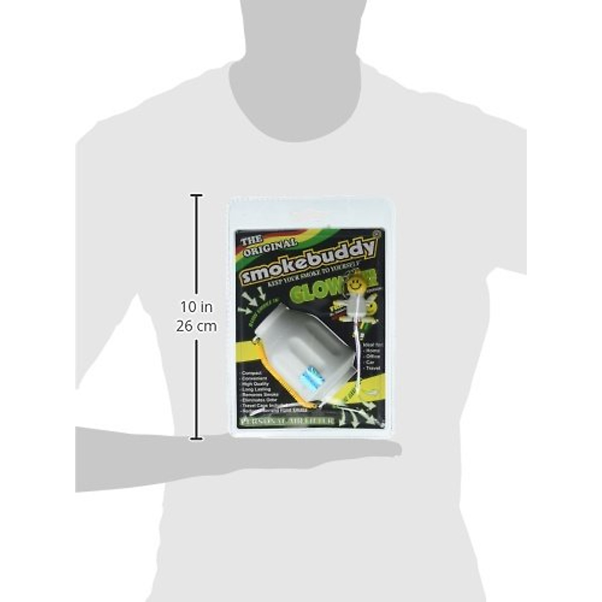 smokebuddy Smoke Buddy Glow in The Dark White - Personal Air Purifiery and Odor Diffuser