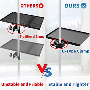 Universal Microphone Stand Tray, Adjustable Mic Stand Tray Clamp On Utility Shelf Stand. Music Stand Tray for Music Sheet, Live Streaming, Karaoke, Recording, Music Stand Accessories (8.7" x 6.5")