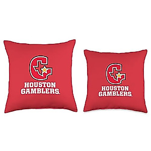 USFL Houston Gamblers Logo Throw Pillow, 18x18, Multicolor