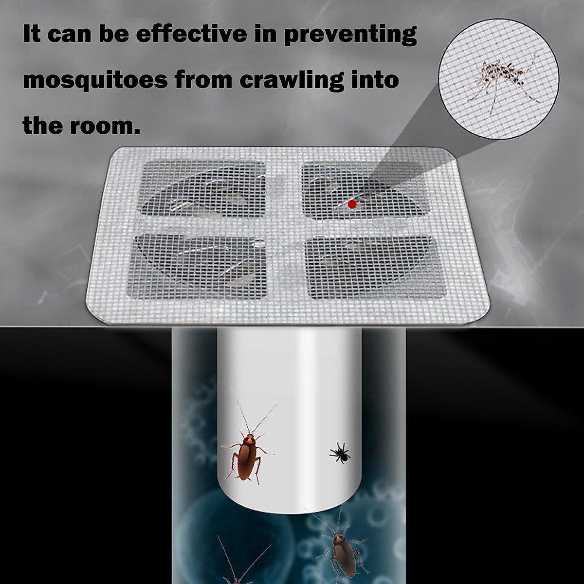 BOYYOEE Disposable Drain Hair Catcher Shower Drain Cover Hair Catcher,Shower Drain Mesh Stickers for Human and Pet Hair for Bathroom Laundry Bathtub Kitchen Sink(4"" X 4""，30 PCS Pack) (50)