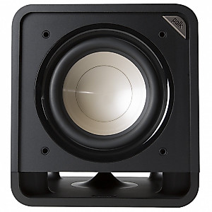 Polk Audio HTS 10 Powered Subwoofer with Power Port Technology | 10” Woofer, up to 200W Amp | For the Ultimate Home Theater Experience | Modern Sub that Fits in any Setting | Washed Black Walnut