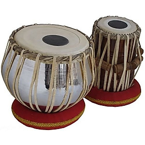 SHREYAS Student Tabla Drum Set, Basic Tabla Set, Steel Bayan, Dayan & Book, Hammer, Cushions & Cover - Perfect Tablas for Students and Beginners on Budget (PDI-IB) Tabla Drums, Indian Hand Drums