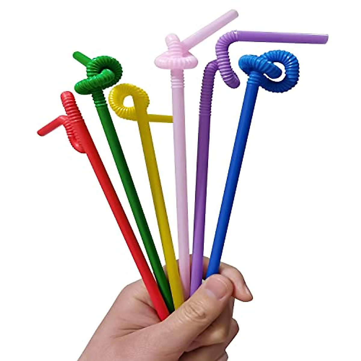 200 Pcs 10.2 Inch Colorful Flexible Drinking Straws, Individual Package Disposable Plastic Fancy Straws.