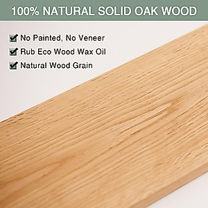 TRWISWDC Oak Floating Shelves 12 Inches Natural Wood Wall Shelf, Rustic Wood Shelves for Wall Storage, Wall Mounted Wooden Display Shelf for Bathroom Bedroom Livingroom Kitchen