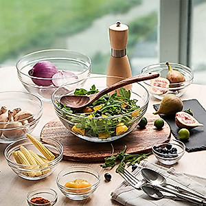 Sweejar Glass Mixing Bowls Set(set of 9),Nesting Bowls for Space Saving Storage,Great for Cooking,Baking,Prepping,Stackable Bowl Set…