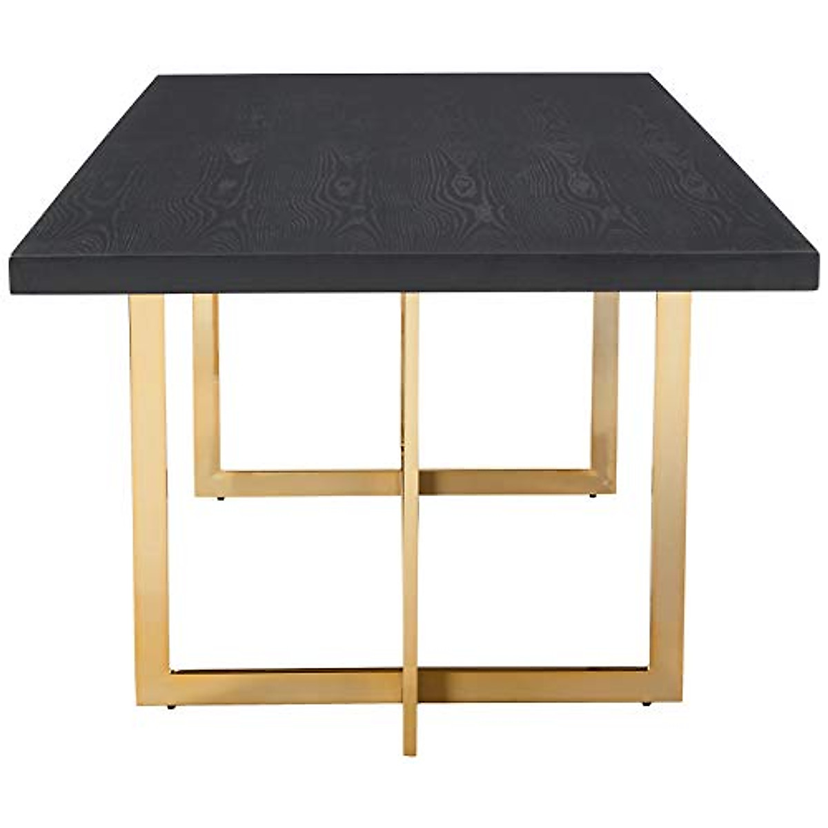 Meridian Furniture Elle Collection Modern | Contemporary Wood Veneer Top Dining Table with Durable Stainless Steel Base, 78" W x 39" D x 30" H