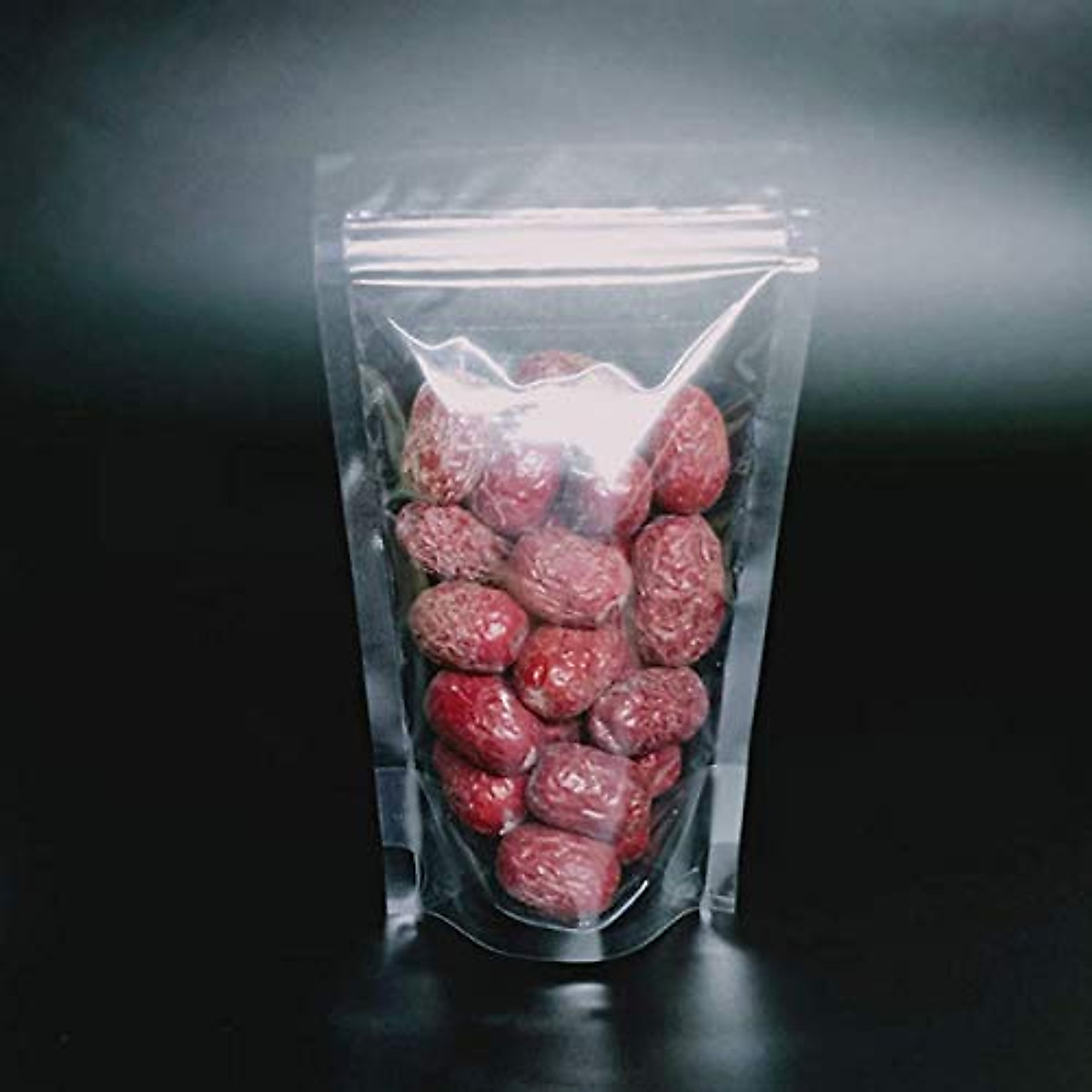 100 Pack Clear Zipper Stand Up Pouch Bag, Dry Fruit Food Packaging Bag, Moisture-Proof Transparent Sealing Bag Resealable Ziplock Snack Food Tea Pouches (4" x 6")