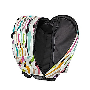 ALAZA Colorful Dachshund Puppy Pug Dog Travel Laptop Backpack Business Daypack Fit 15.6 Inch Laptops for Women Men