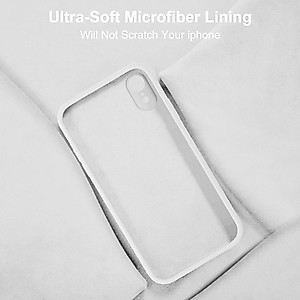 Vooii Compatible with iPhone XR Case, Upgraded Liquid Silicone with [Flat Edges] [Camera Protection] [Soft Anti-Scratch Microfiber Lining] Phone Case for iPhone 10 XR 6.1 inch - White