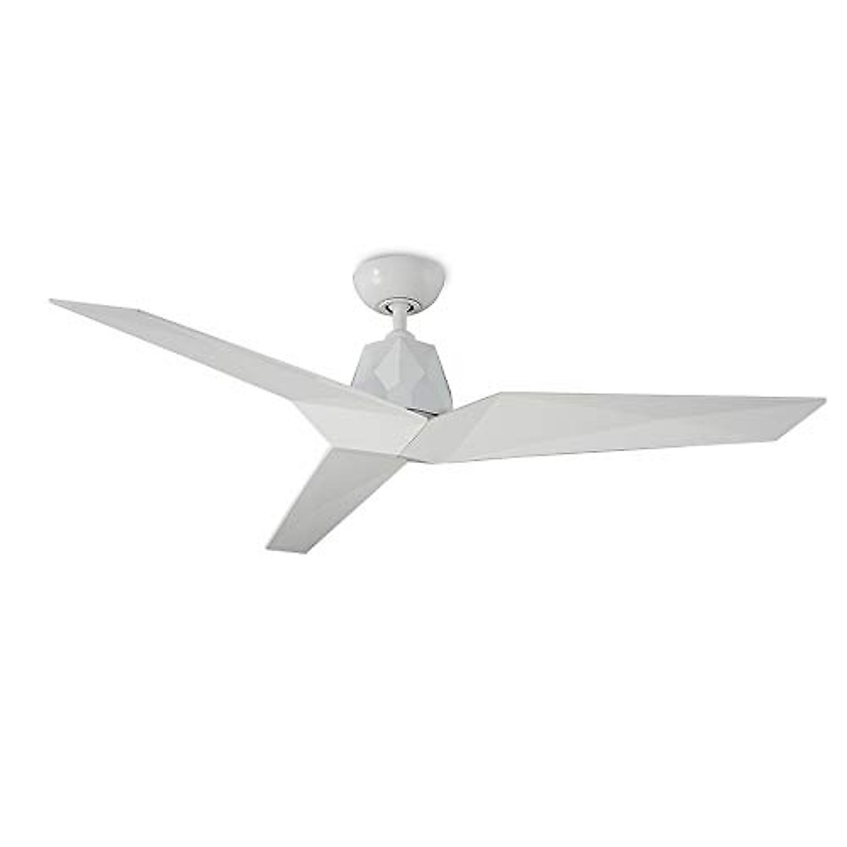 Vortex Smart Indoor and Outdoor 3-Blade Ceiling Fan 60in Gloss White with Remote Control works with Alexa, Google Assistant, Samsung Things, and iOS or Android App