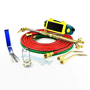 Professional Portable Oxygen Acetylene Oxy Welding Cutting Torch Kit W/Gas Tank, Torch Cutting and Welding Portable Kit