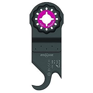 BOSCH OSL138K 1-Piece 1-1/4 In. Starlock Oscillating Multi Tool Soft Materials High-Carbon Steel Hook Knife Blade for Cutting Applications in Carpet, Cardboard, Asphalt Shingles
