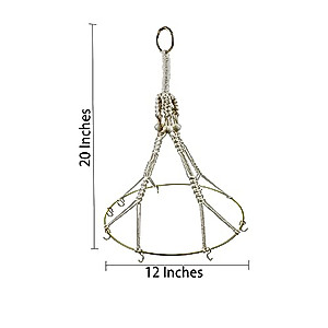 Shiyode Herb Dryer Handmade Plant Drier Rack Kit Flower Drying Hanging Holder Decorative Hanger with Hooks for Herb and Spices Drying, Gold