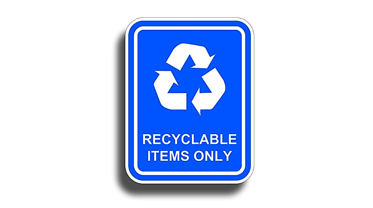 Recycling Items Only Sticker - Durable Vinyl Decal