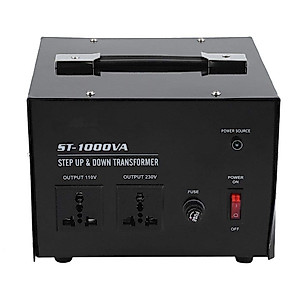 1000W Step Up/Down Voltage Transformer Converter - Step Up & Step Down 110V/220 Volt - Circuit Breaker Protection - CE Certified