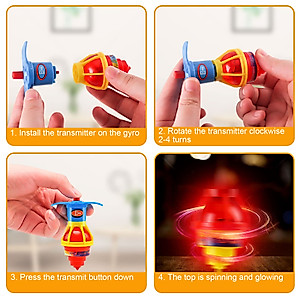 20PCS Starhig Light Up Spinning Tops for Kids, LED Light Up Flashing Spinning Tops，Gyroscope Novelty Bulk Toys Party Favors