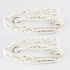 Wiwaplex Macrame Plant Hanger, 2 Pack Plant Hanger, Cotton Rope Plant Hangers Indoor Outdoor, 4 Legs Plant Hanger Brackets, Flower Pot Hanging Plant Holder for Home Decorations (White) (40 Inch)
