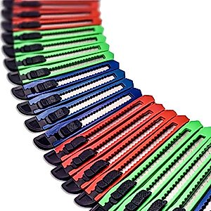 48 Pack Utility Knife Box Cutter Retractable Blade Snap off Razor Knife with Safety lock 5" Wholesale lot