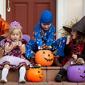 24 Pack Halloween Bubble Wands for Kids - Spooky Ghost, Bat, and Pumpkin Designs, Party Favors Bulk with Colorful Bubbles for Trick or Treat, Goodie Bag Stuffers, Birthday Gifts, Carnival Prizes