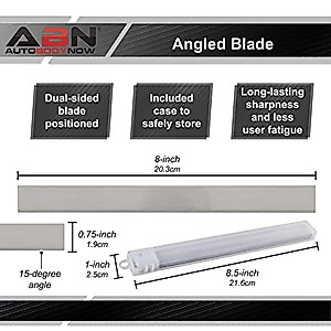 ABN Replacement 8in Floor Razor Scraper Blades 5-Pack – Heavy-Duty Garage Flooring Removal and Demolition Razors