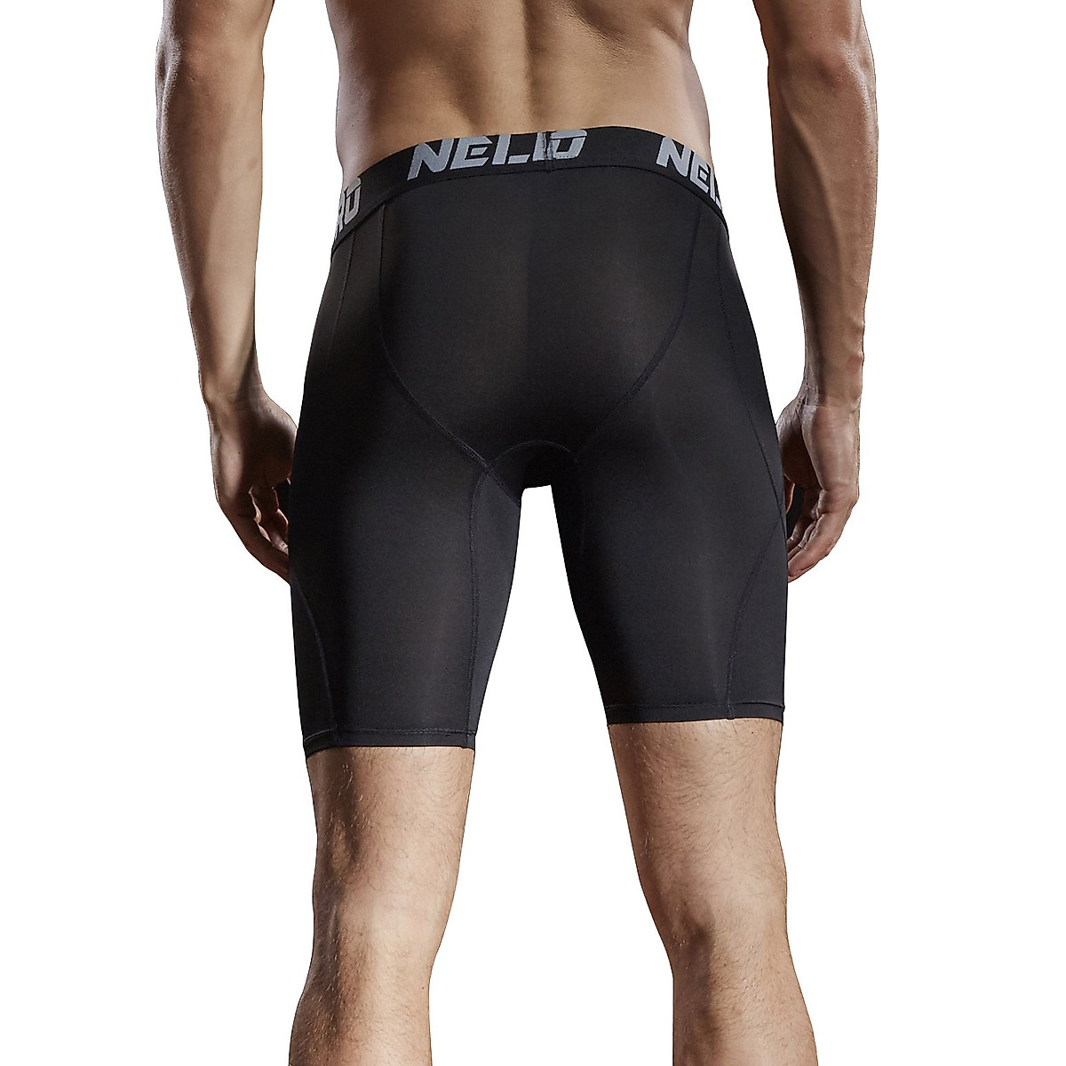 NELEUS Men's 3 Pack Sport Running Compression Shorts,6012,Black,US M,EU L