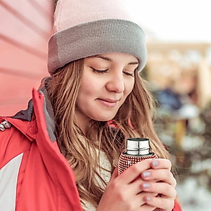 Diamond Thermos Bottle for Womens, Diamond Water Bottle Bling Rhinestone Small Cute 200ML Stainless Steel Vacuum Flask Sparkling Refillable Metal Insulated Glitter Thermal Bottle (Red)