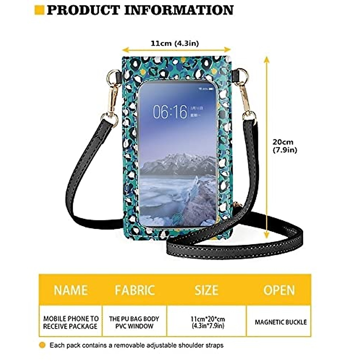 GLUDEAR Adorable Print Small Crossbody Bags Cell Phone Wallet Purses PU Leather Touchscreen Phone Bag with Card Slots,Sunflower