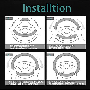 K LAKEY Suede Steering Wheel Cover,Compatible with Volvo S80 S60 XC60 V60 V70 Alcantara Leather Sport Non-Slip Wheel Cover Car Interior Accessories 15 inch for Man and Women