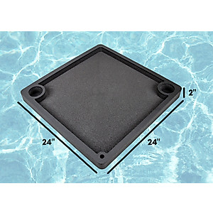 Polar Whale Floating Breakfast Table Serving Buffet Tray Drink Holders for Swimming Pool or Beach Party Float Lounge Refreshment Durable Black Foam UV Resistant with Cup Holders 24 Inches Wide