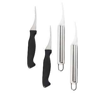 DOITOOL 4pcs Shrimp Deveiner Tool Shrimp Cleaner Knife Stainless Steel for Prawn Shelling Line Knife and Fish Cleaning Kitchen Tools Seafood Outer Shell Peeler