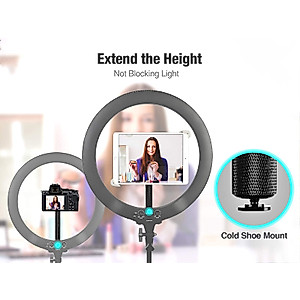 Elitehood 360 Rotatable iPad Holder, Universal Tablet Tripod Mount for 9.5-14.5' Tablets, iPad Pro, Air, & More, Compatible with 1/4'-20 Thread Tripods, Monopods, & Selfie Sticks