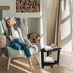 Corner Shower Stool for Inside Shower, Waterproof Shower Bench for Shaving Legs, Bathroom Bench Shower Seat with Storage (Black)