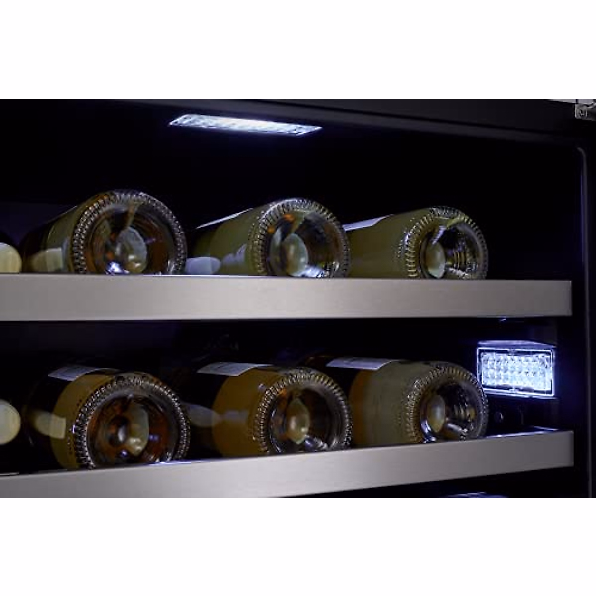 Zephyr Presrv 24" Wine Fridge ADA Dual Zone Under Counter - Countertop Mini Wine Cooler Cellars Small Cabinet Wine Refrigerator Home Bar Chiller Freestanding with Glass Door - 37 Bottles 750ml