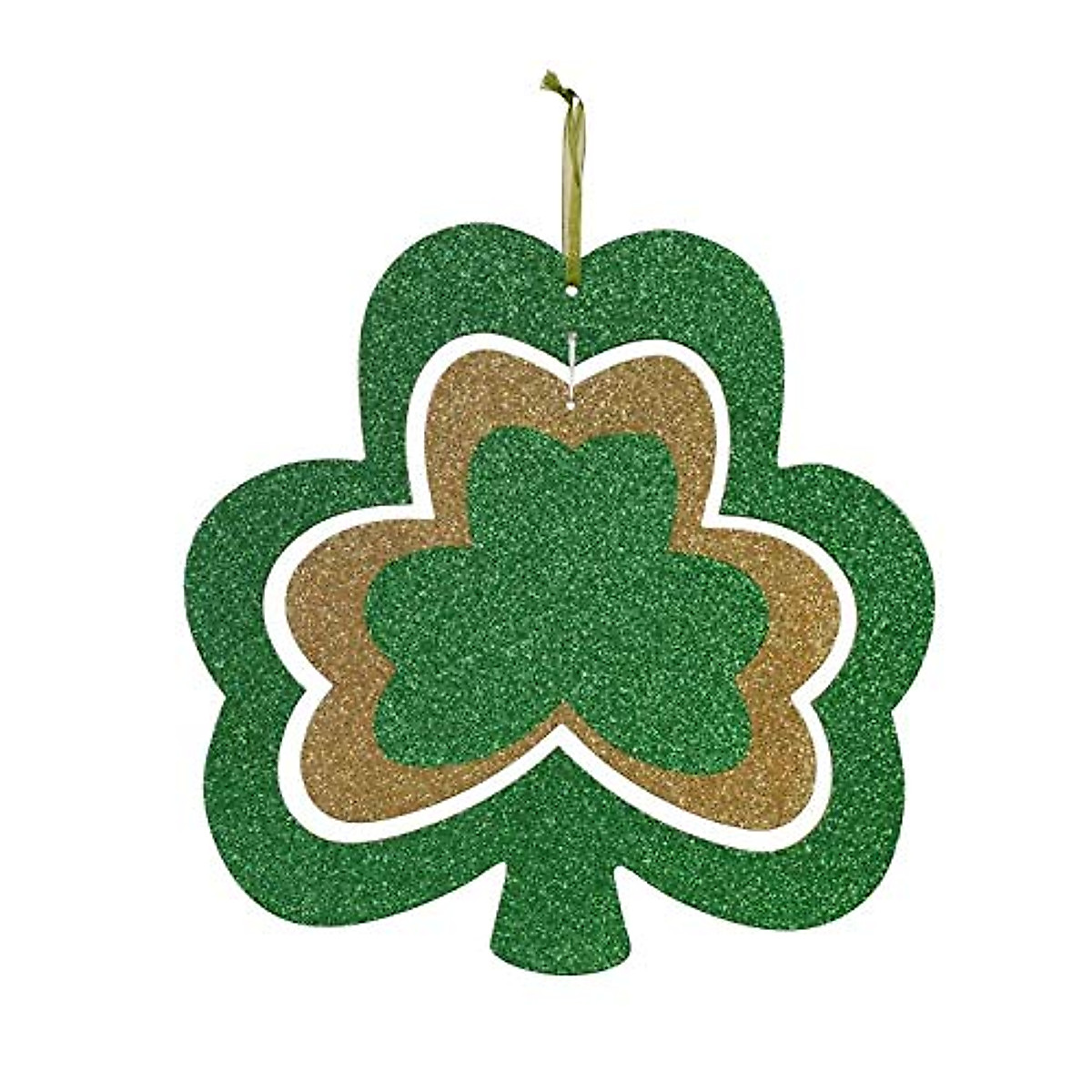 St Patrick's Day Decorations Wall Sign Hanging Door Decor Happy St Patrick Decoration Shamrock (Green & Gold)