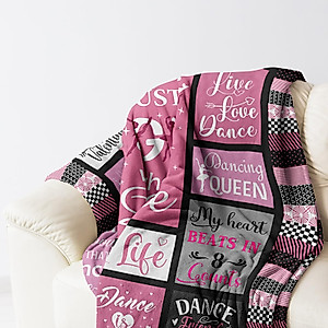 Mcurore Dance Gifts, Dance Recital Gifts for Girls, Dancer Gifts for Girls Teens, Ballet Gifts for Her, Dance Gifts for Teacher, Ballerina Gifts, Gifts for Dancers, Dance Stuff Dancing Blanket 60"x50"