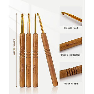 Oval Yarn Bowl, Crochet Yarn Holder with 9pcs Knitting Hooks, Yarn Storage Crochet Bowl Knitting for Crocheters, Large Yarn Bowl Acacia Wooden 11.3x5.9x4.7inch (Acacia Yarn Bowl)