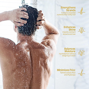 MYSTÉRE BEAUTÉ Rice Water Shampoo and Conditioner Set - Ultra-Nourishing Hair Care Set, Promotes Growth, Revitalizes Shine, and Shields from Damage - Infused with Essential Oils - 16 fl oz Each