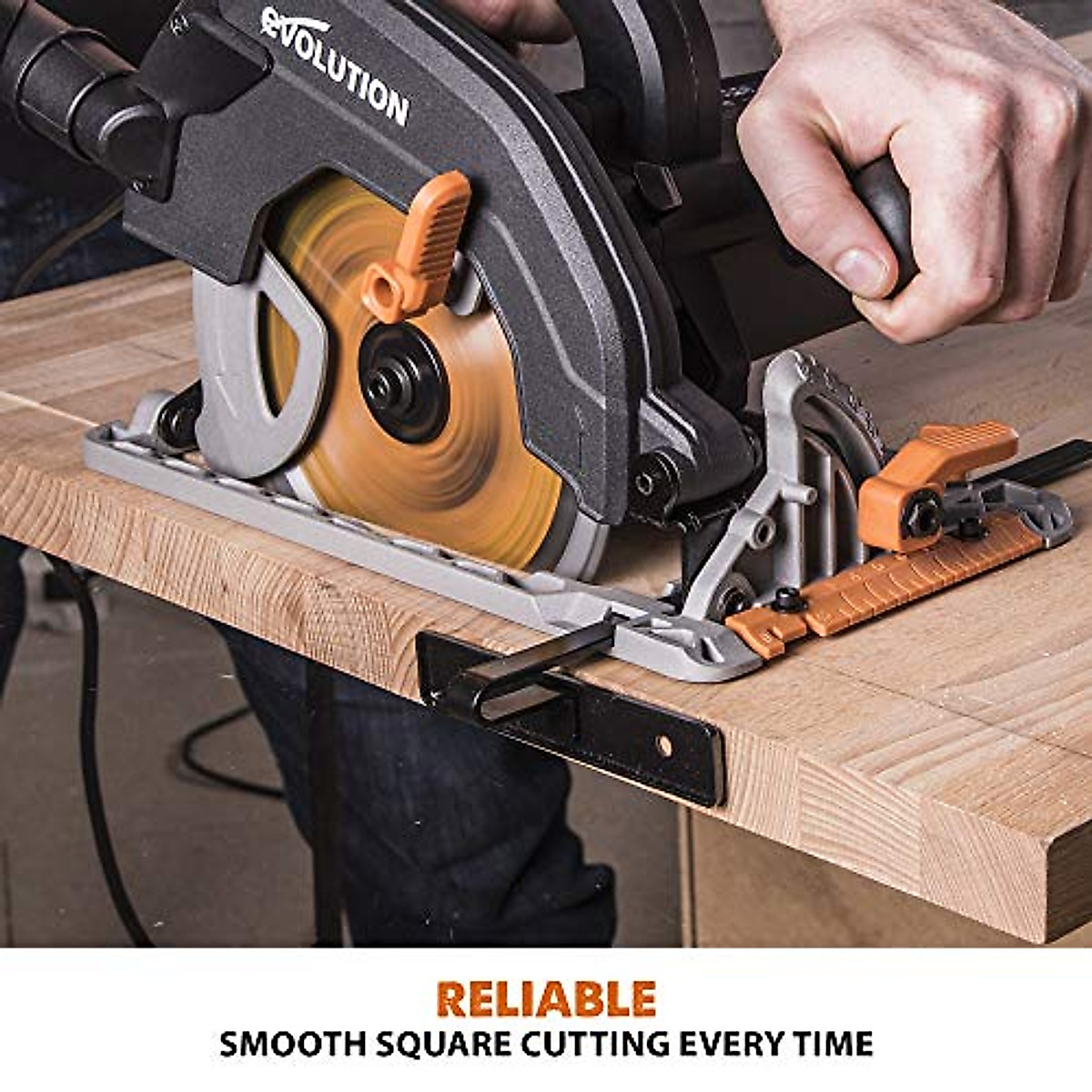 Evolution Power Tools R185CCS 7-1/4" TCT Multi-Material Cutting Circular Saw, 7-1/4", Orange