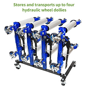 WEIZE Car Dolly Rack, 4 Wheel Hydraulic Dolly Storage Rack with All Steel Construction Rolling Card