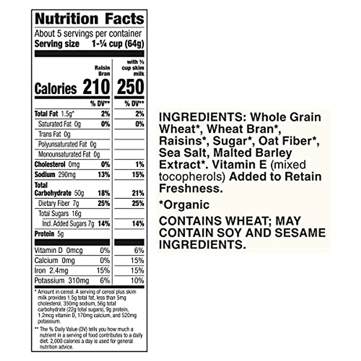 Cascadian Farm Organic Raisin Bran Cereal, 12 oz (10 Pack)