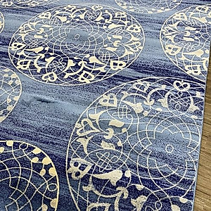LUXE WEAVERS Cambridge 4073 Blue 8x10 Mandala Rug