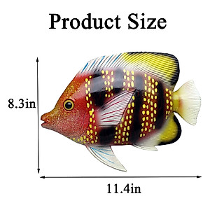 Tropical Fish Wall Decor Black Hanging Wall Art Décor Sculpture Statues Ocean Sea Decorations For Home Nursery Office Garden Patio Fence Bathroom Yard Pool Indoor Outdoor Beach Nautical Theme Fish6