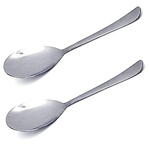 Hometeq (2 Pack) 8.5" Stainless Steel Flatware Serving Spoons for Buffet, Banquet, Party, Holiday Dinners Serving Spoon Set