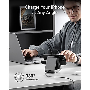 Anker MagSafe Charger Stand, 737 MagGo Charger, 3-in-1 Charging Stand with MFi-Certified 15W Max Fast Charging, iPhone 15/14/13/12 Series, Apple Watch S8/7/6, AirPods, 30W USB-C Charger Included